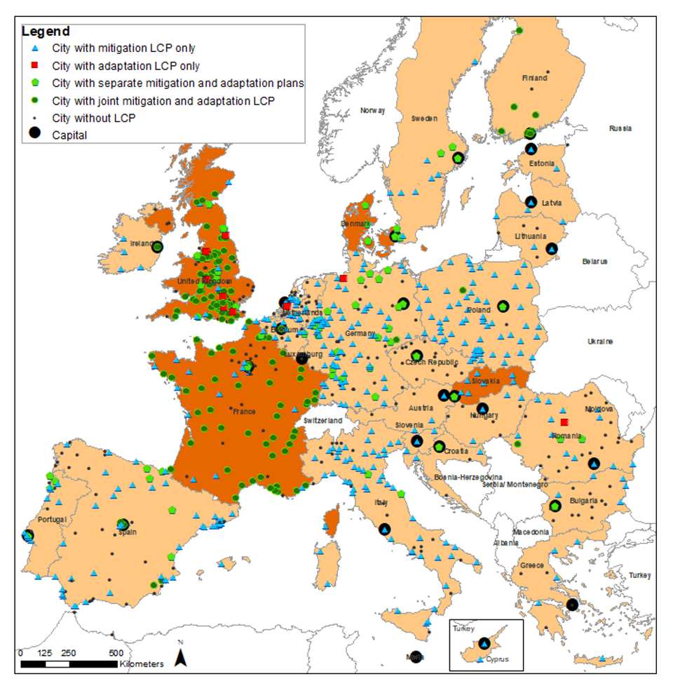 We examined 885 European cities’ plans to tackle climate change